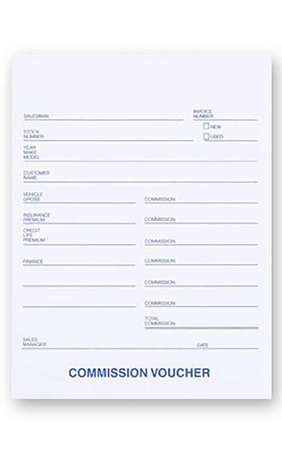 3-Part Commission Vouchers - Store Supply Warehouse