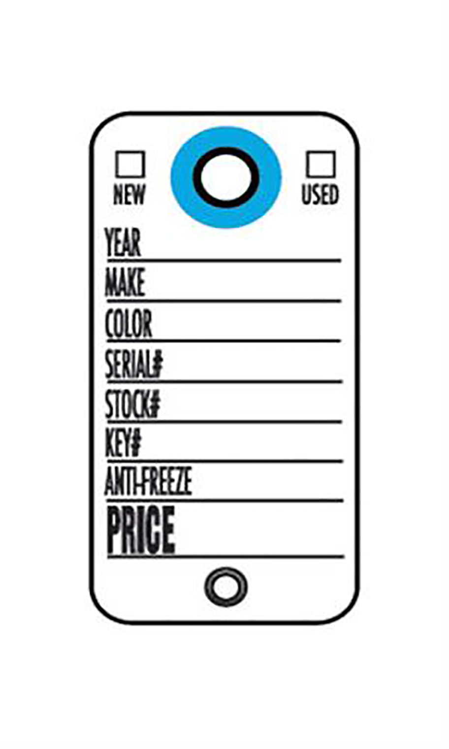 White Cardboard Key Tags | SSW Dealer Supply