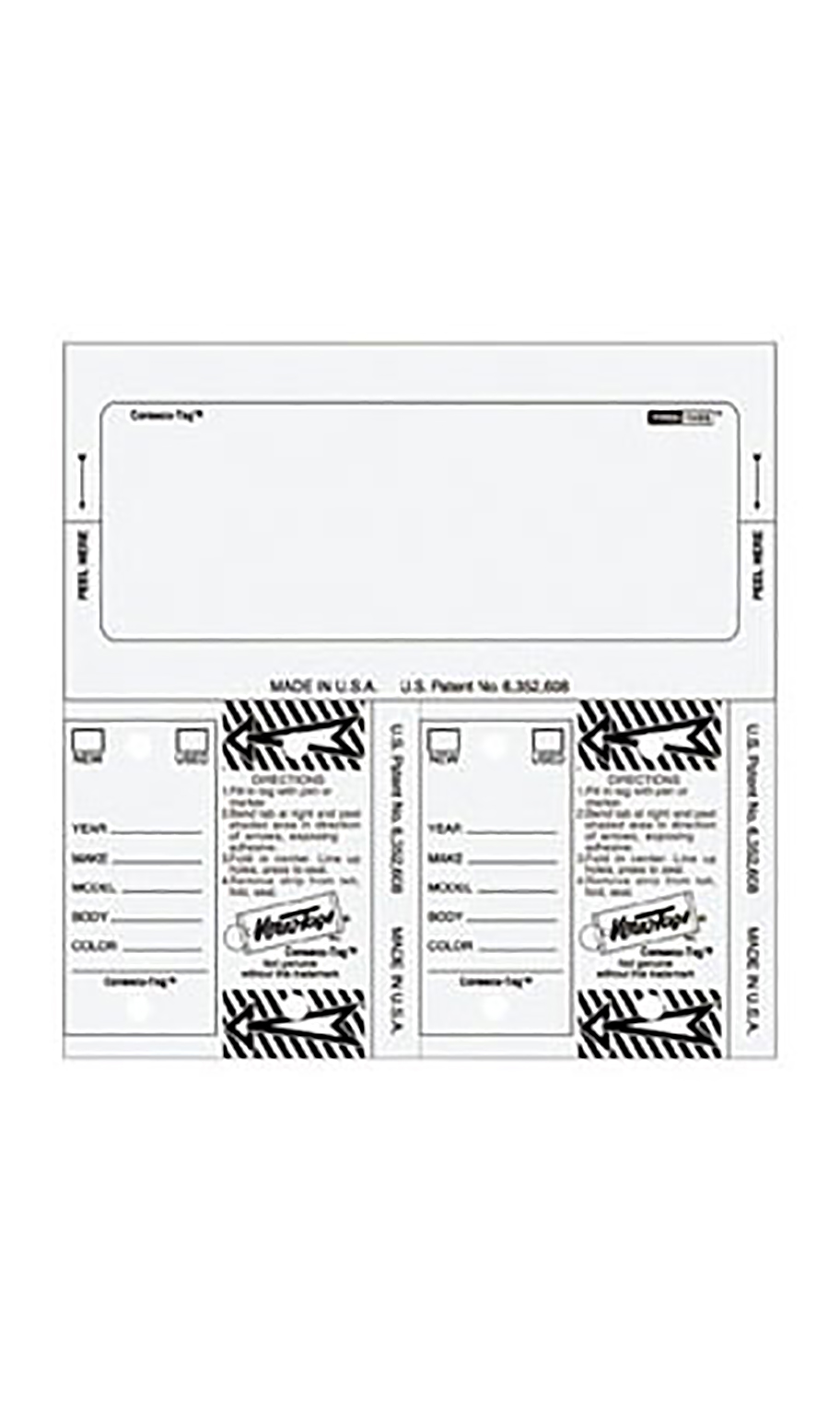 White Stock Number Key Tag Set | SSW Dealer Supply