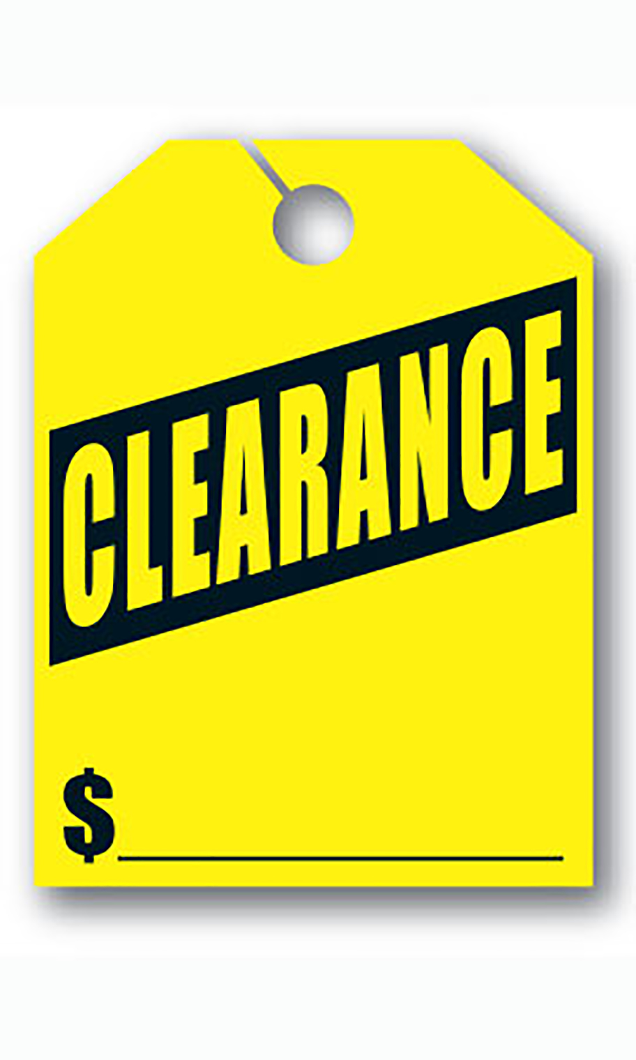 Yellow "Clearance" Mirror Hang Tags | SSW Dealer Supply
