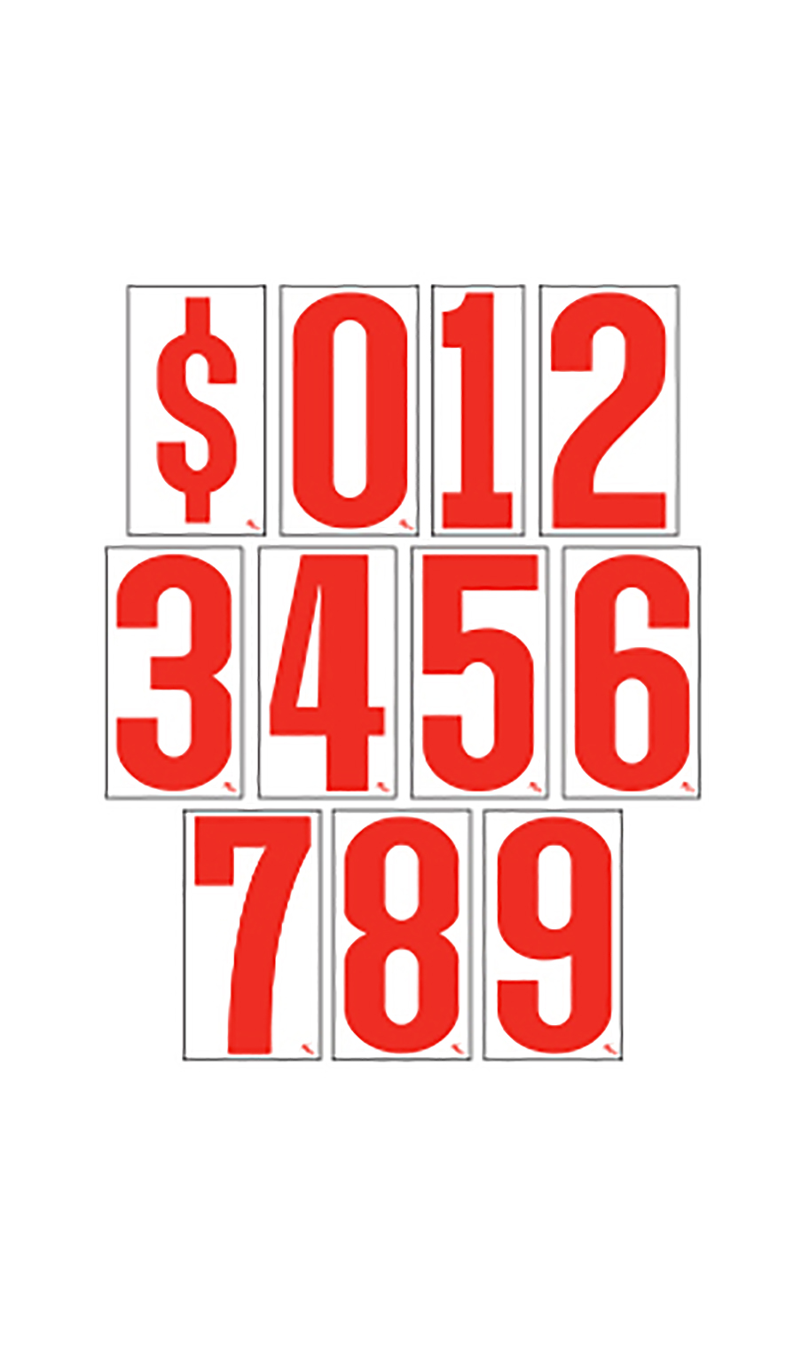 5 ½ inch Red/White Windshield Number Kit | SSW Dealer Supply