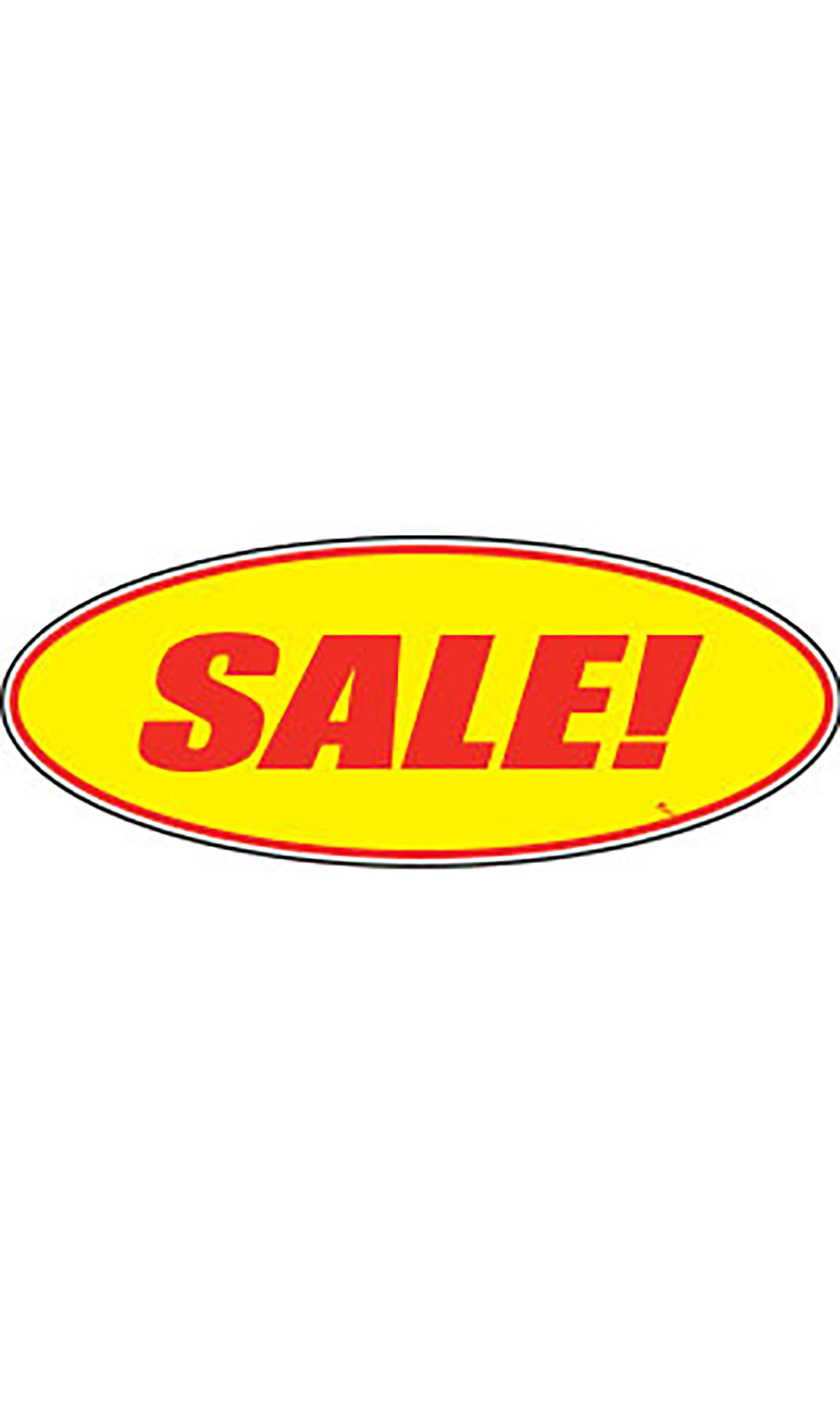 Oval Windshield Sticker - Red/Yellow - "Sale!" | SSW