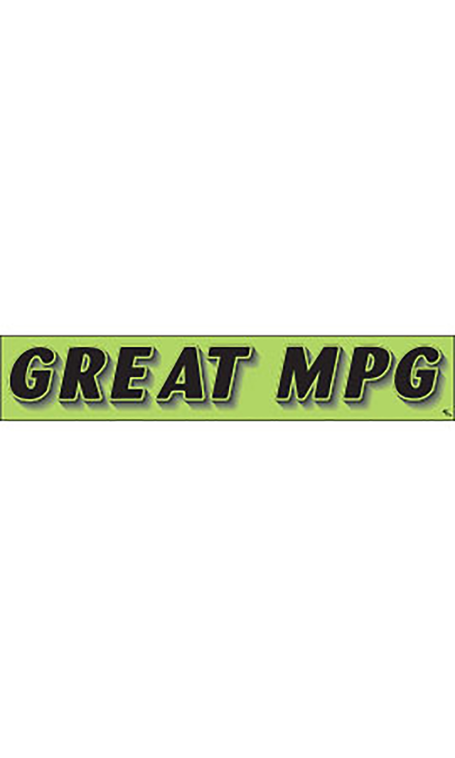 Green Windshield Sticker "Great MPG" | SSW Dealer Supply