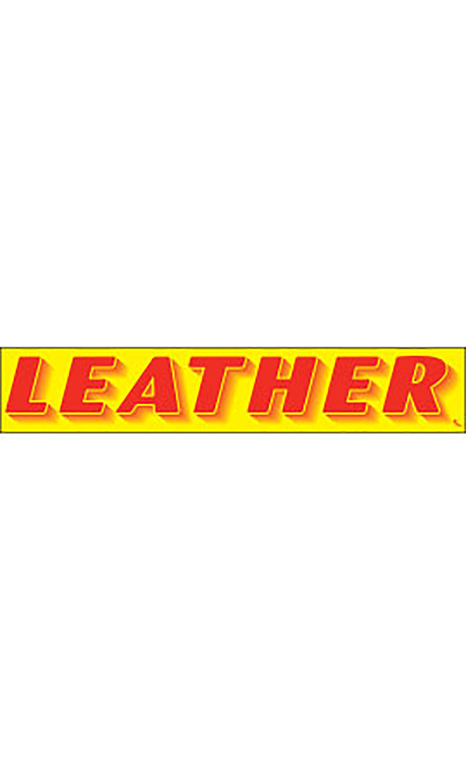 Rectangular Windshield Sticker- Red/Ylw- "Leather" | SSW