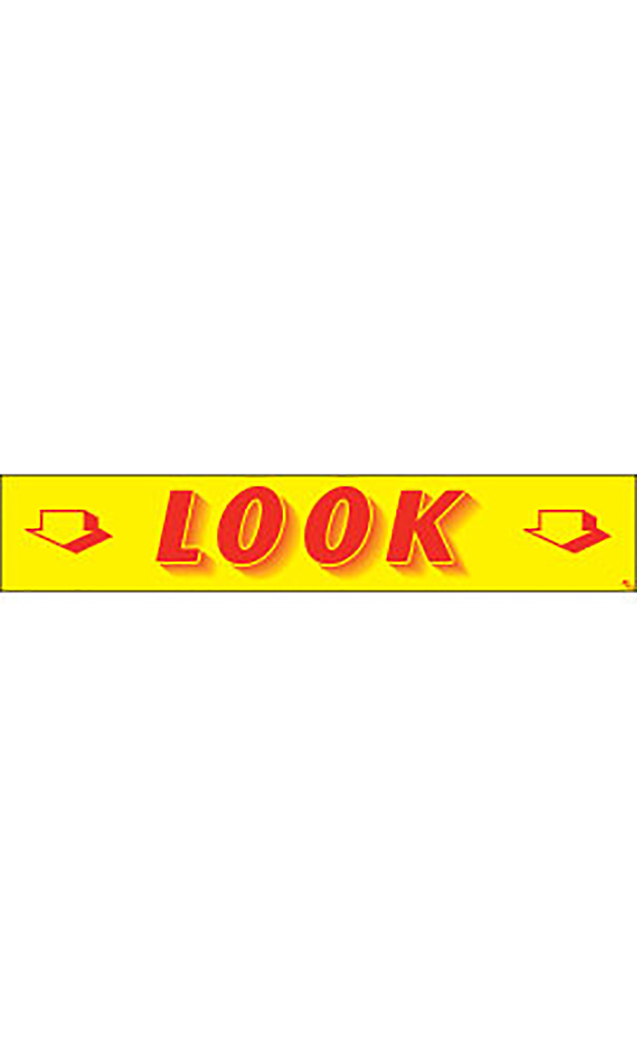 Rectangular Windshield Sticker - Red/Ylw - "Look" | SSW Dealer Supply