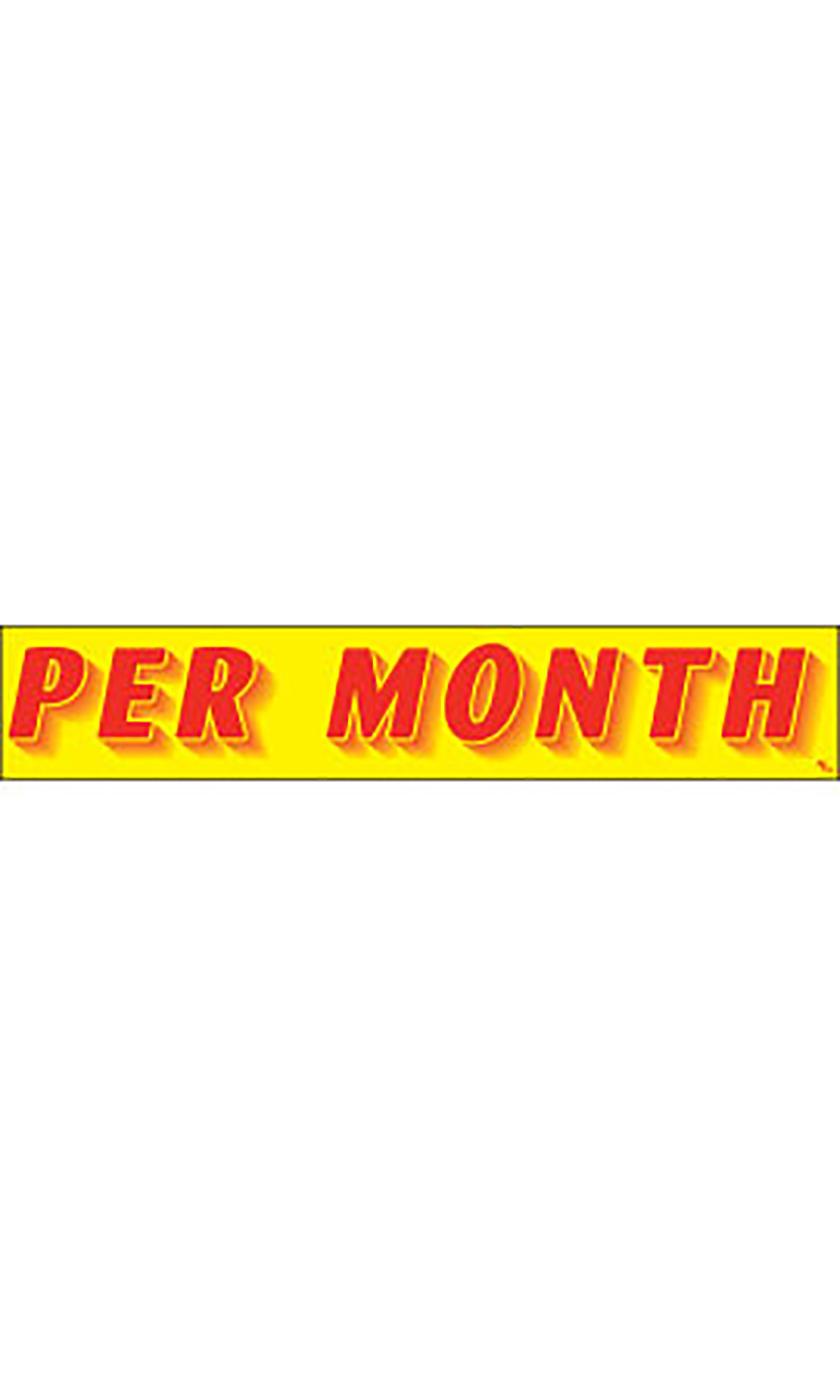 Rectangular Windshield Sticker-Red/Ylw-"Per Month" | SSW Dealer Supply