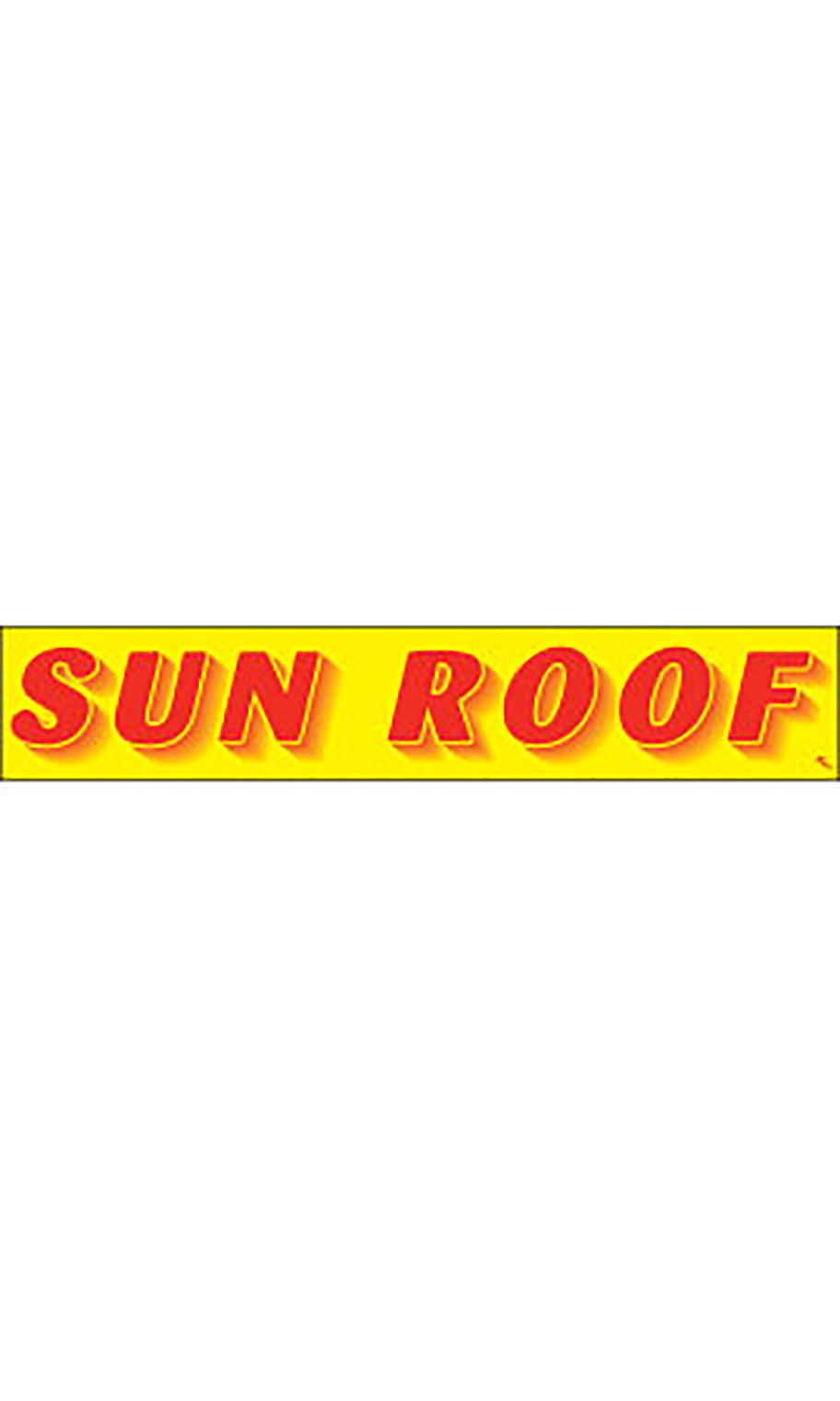 Rectangular Windshield Sticker-Red/Ylw- "Sun Roof" | SSW