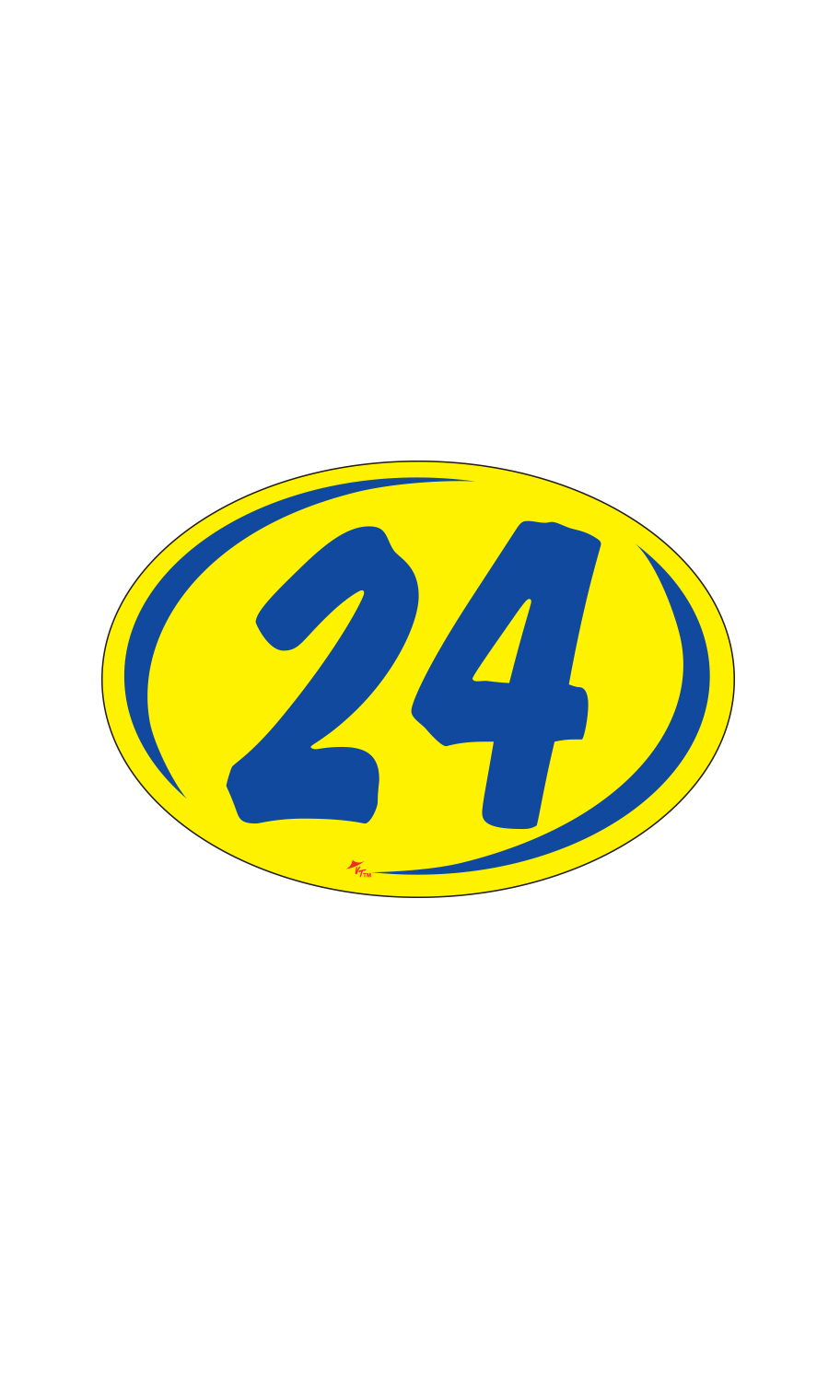 Oval 2-Digit Year Stickers - Blue/Yellow - "24"