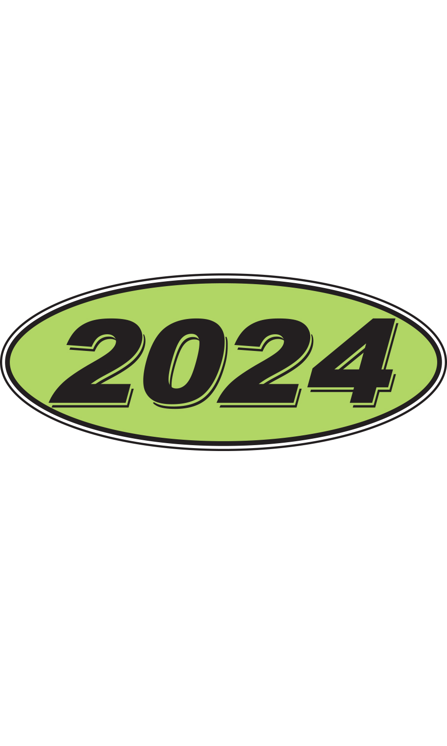 Oval Stickers Black/Neon Green "2024" - SSW Dealer Supply