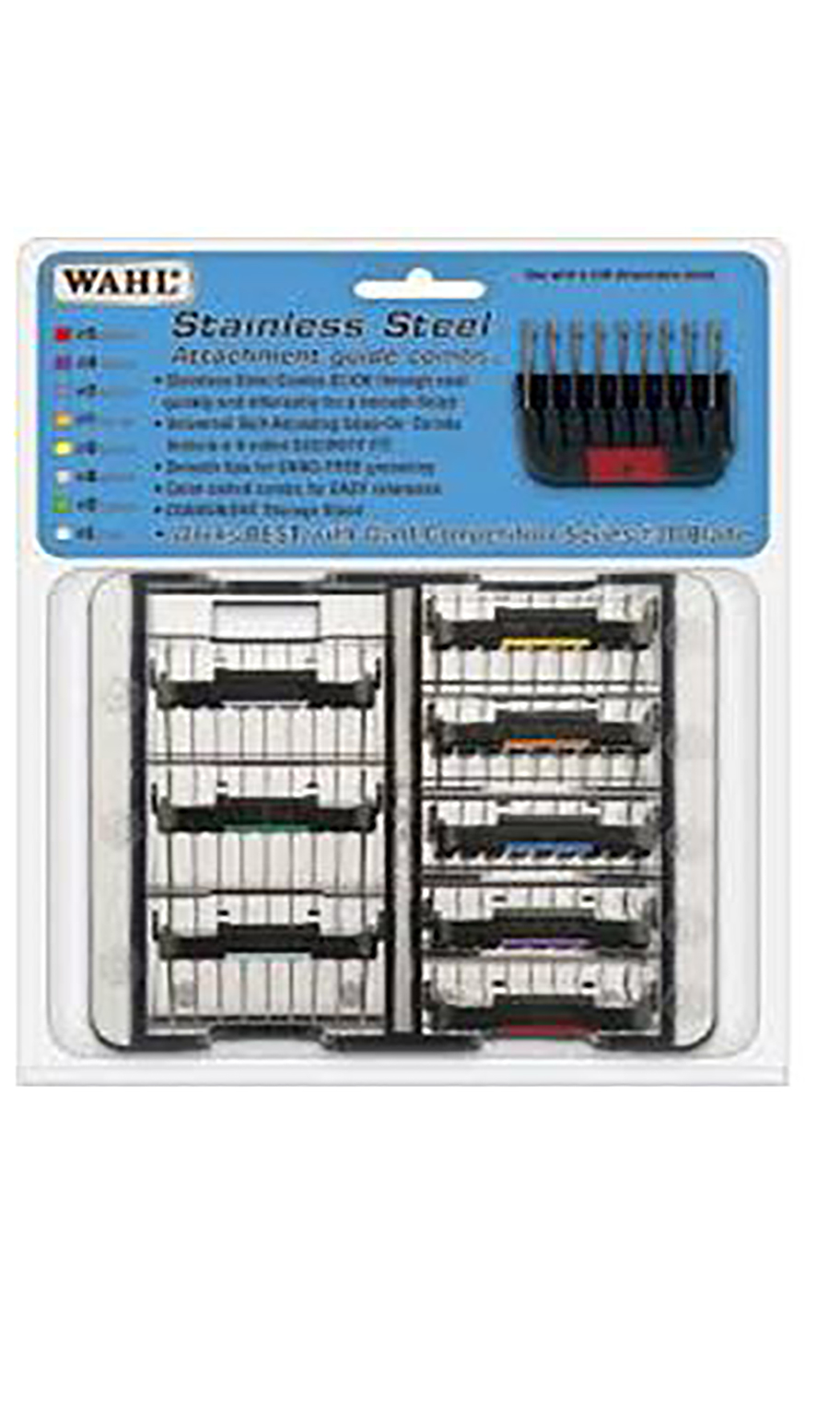 Wahl 8 Piece Stainless Attachment Guide Combs | Love Groomers