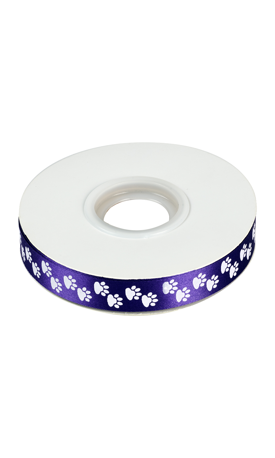 Purple Satin Ribbon with Paw Prints | Love Groomers