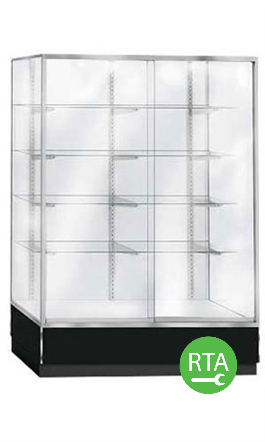 70 inch Black Glass Wall Unit RTA - Store Supply Warehouse