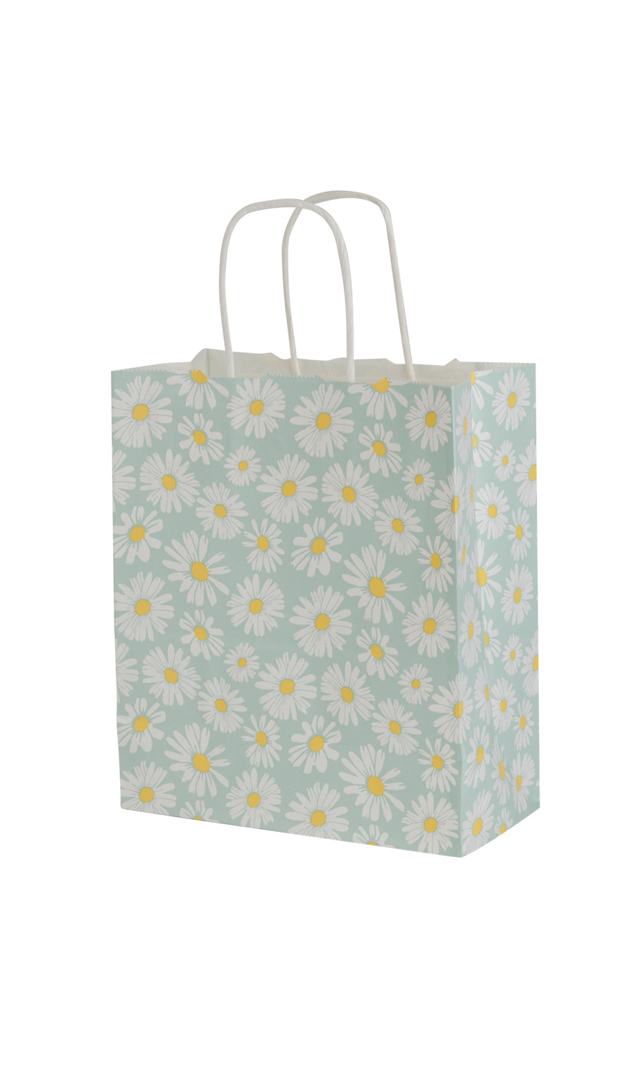 Medium - Daisy Paper Shopping Bags - Case of 100