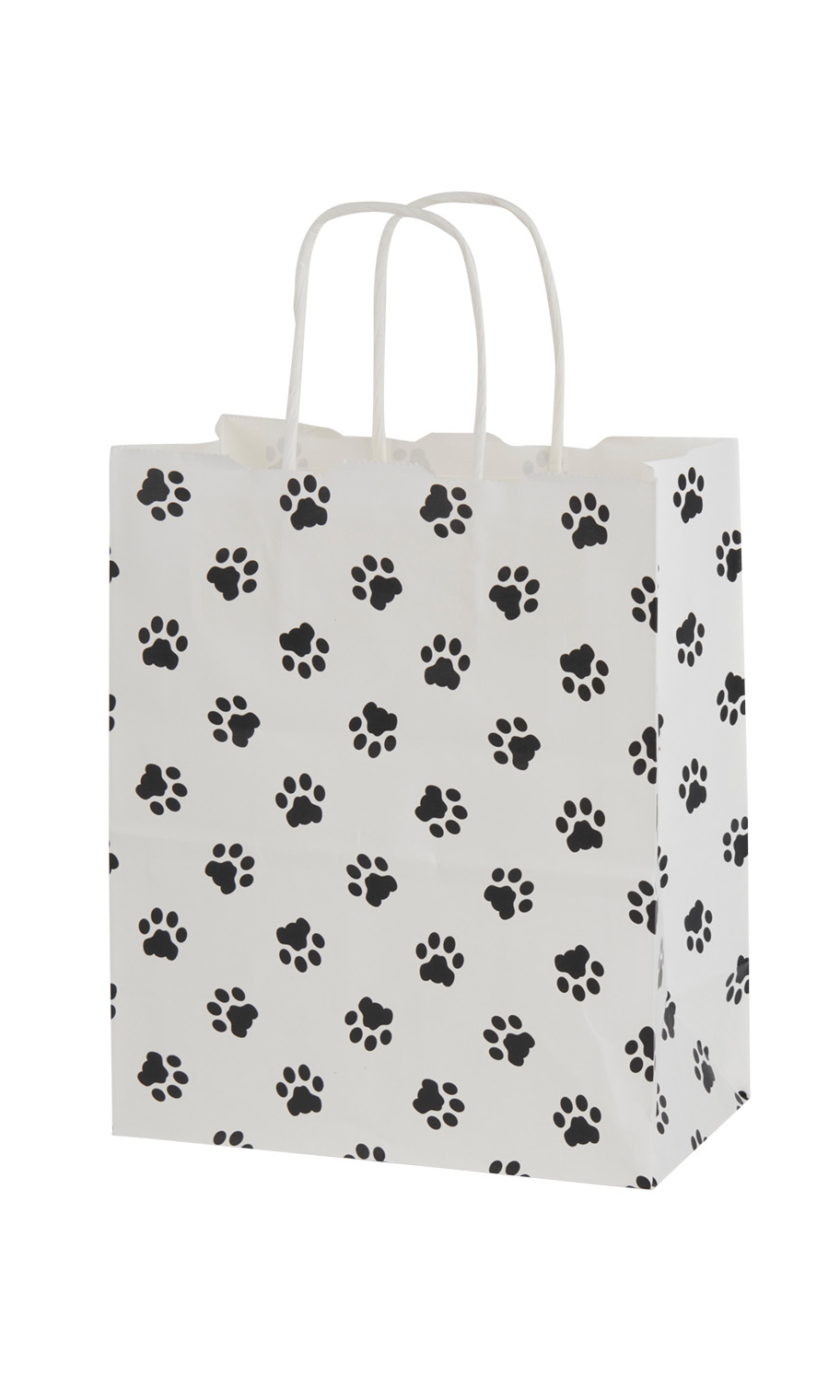 Medium - Paw Print Paper Shopping Bags - Case of 100