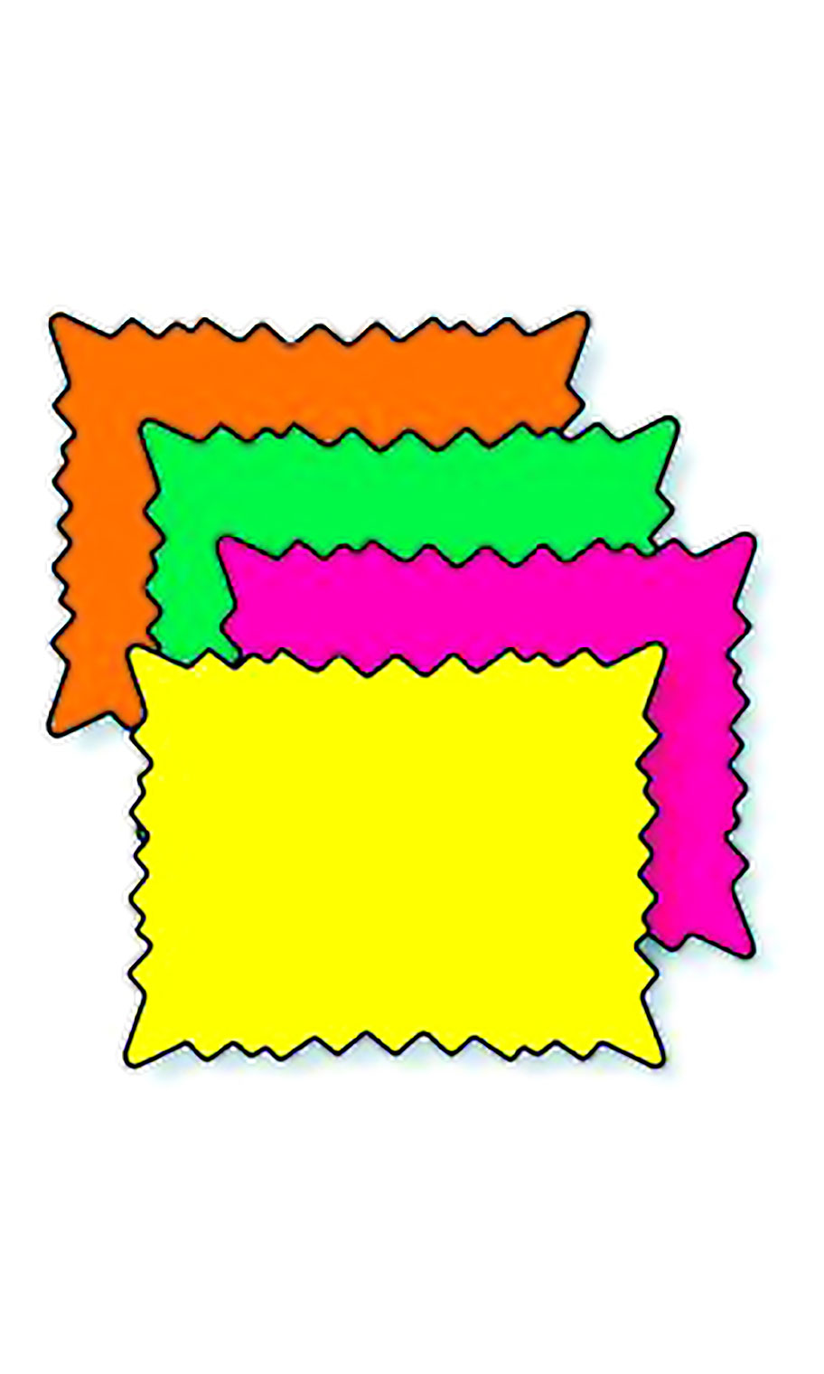 Blank 5" x 5" Fluorescent Square Burst Sign Cards - Assorted | SSW