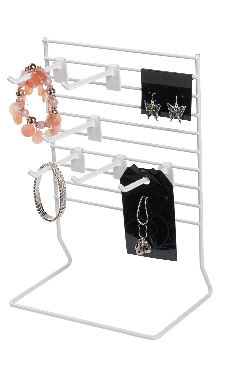 6-Peg White Wire Countertop Rack
