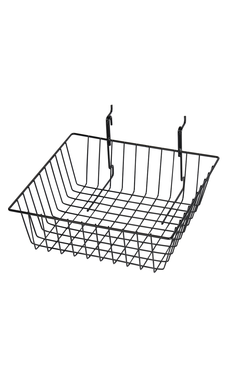 12 x 12 x 4 inch Black Mini Grid Basket for Slatwall & Wire Grid