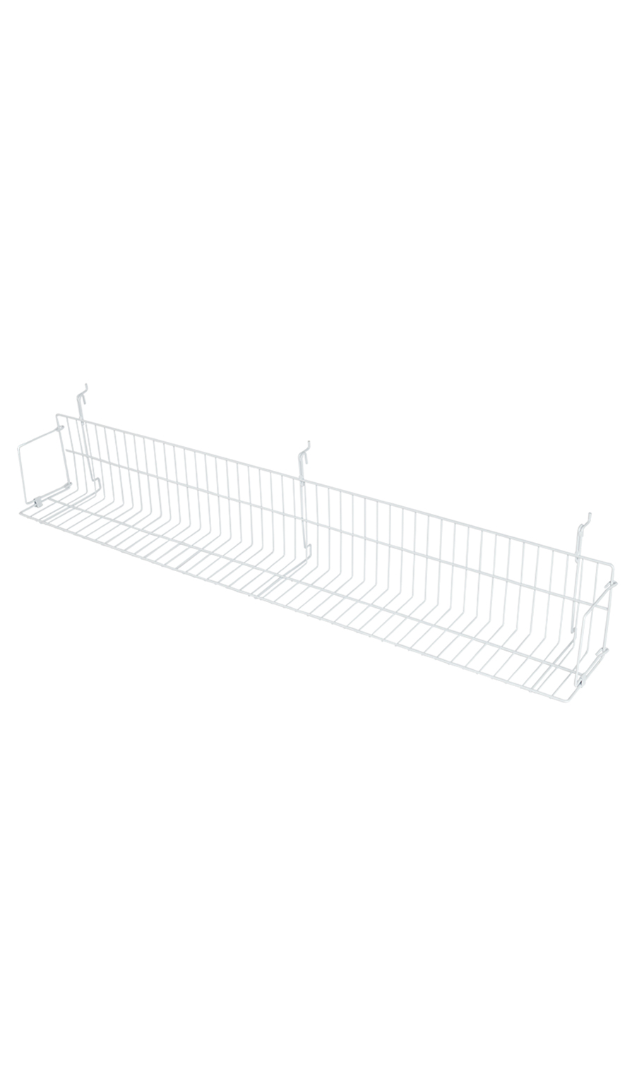 48 x 6 x 6.5 inch White Media Grid Shelf for Slatwall & Wire Grid