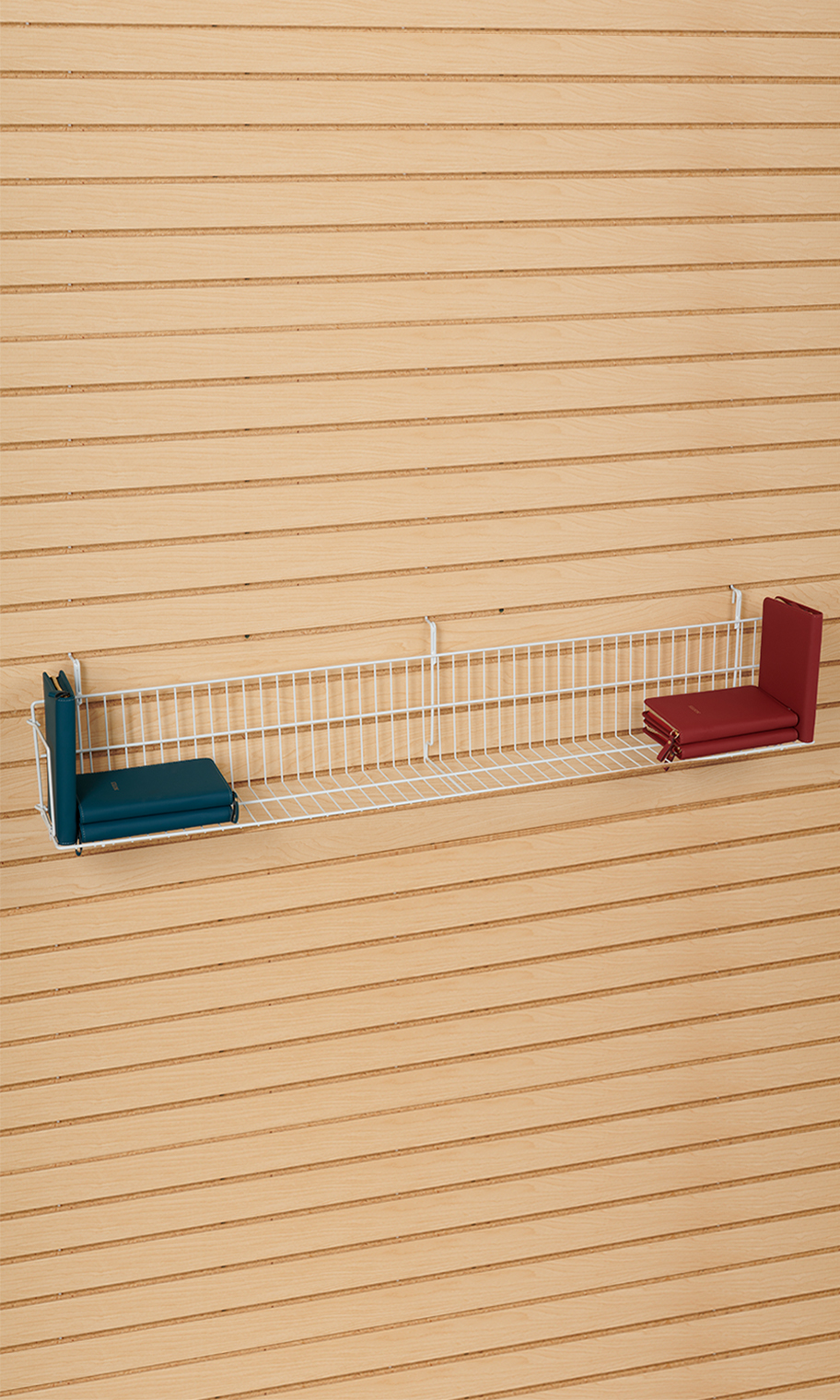 48 x 6 x 6.5 inch White Media Grid Shelf for Slatwall & Wire Grid