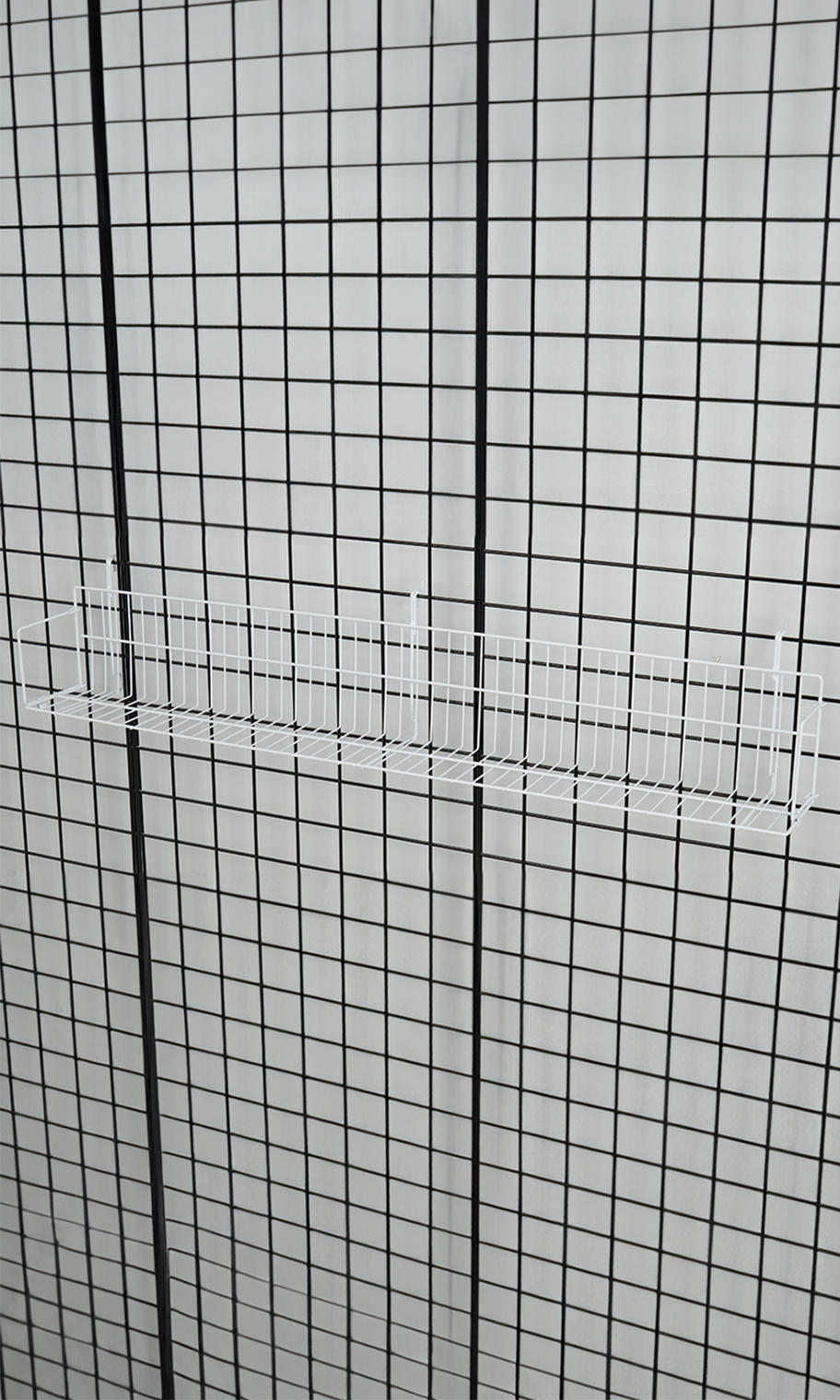 48 x 6 x 6.5 inch White Media Grid Shelf for Slatwall & Wire Grid