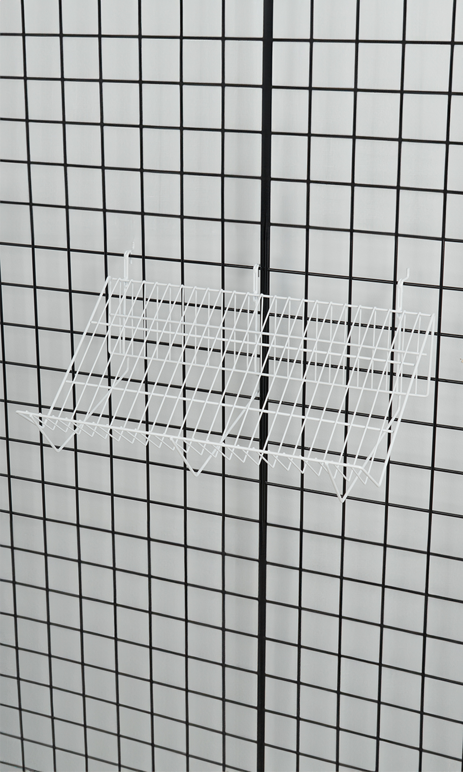 24x12x6 White Downslope Grid Shelf - Store Supply Warehouse