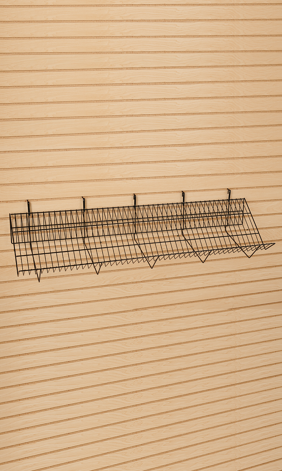 48 x 12 x 6 inch Black Downslope Grid Shelf for Slatwall & Wire Grid