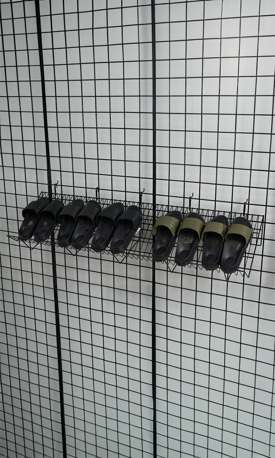 48 x 12 x 6 inch Black Downslope Grid Shelf for Slatwall & Wire Grid