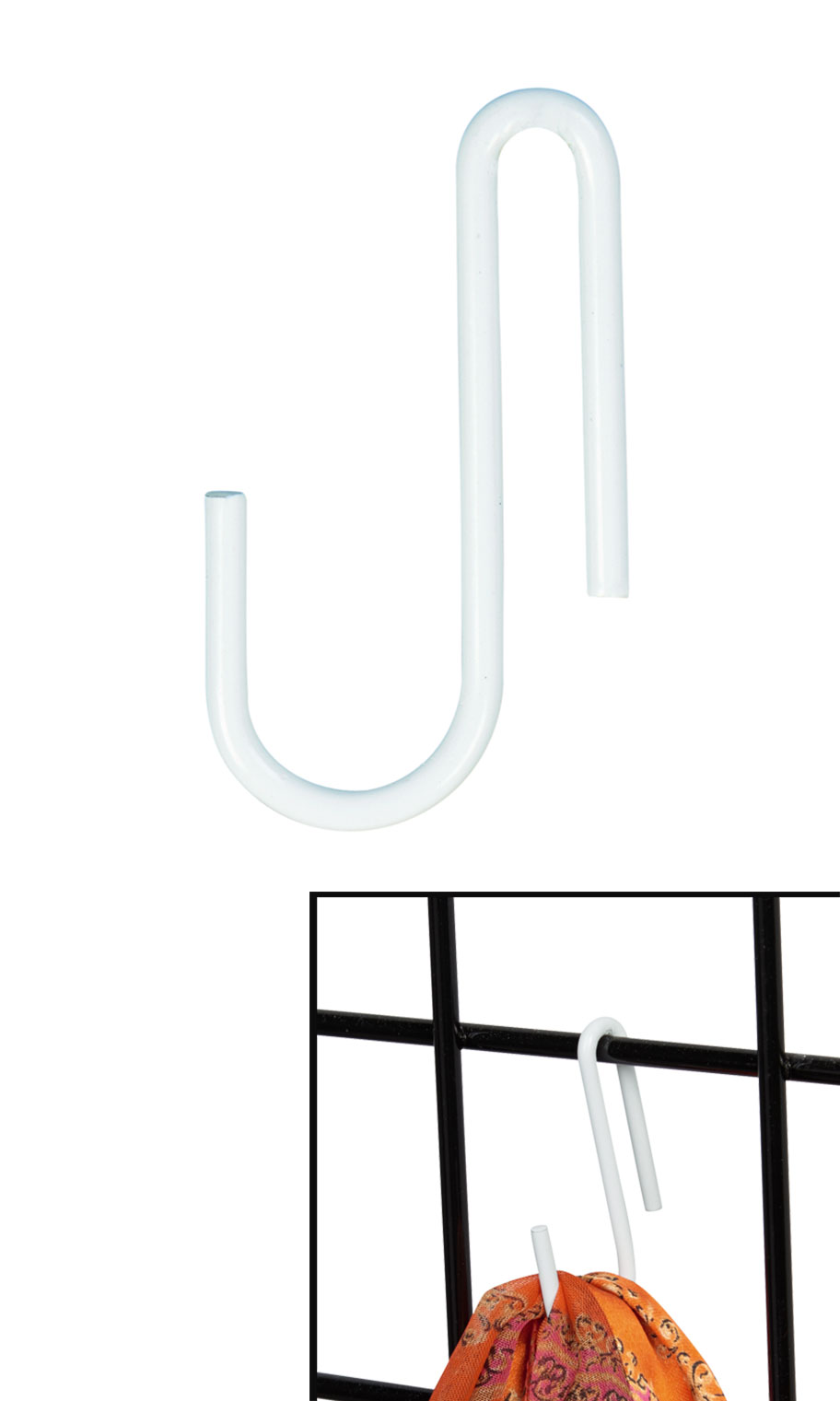 White Wire Grid Display Hook | Store Supply Warehouse