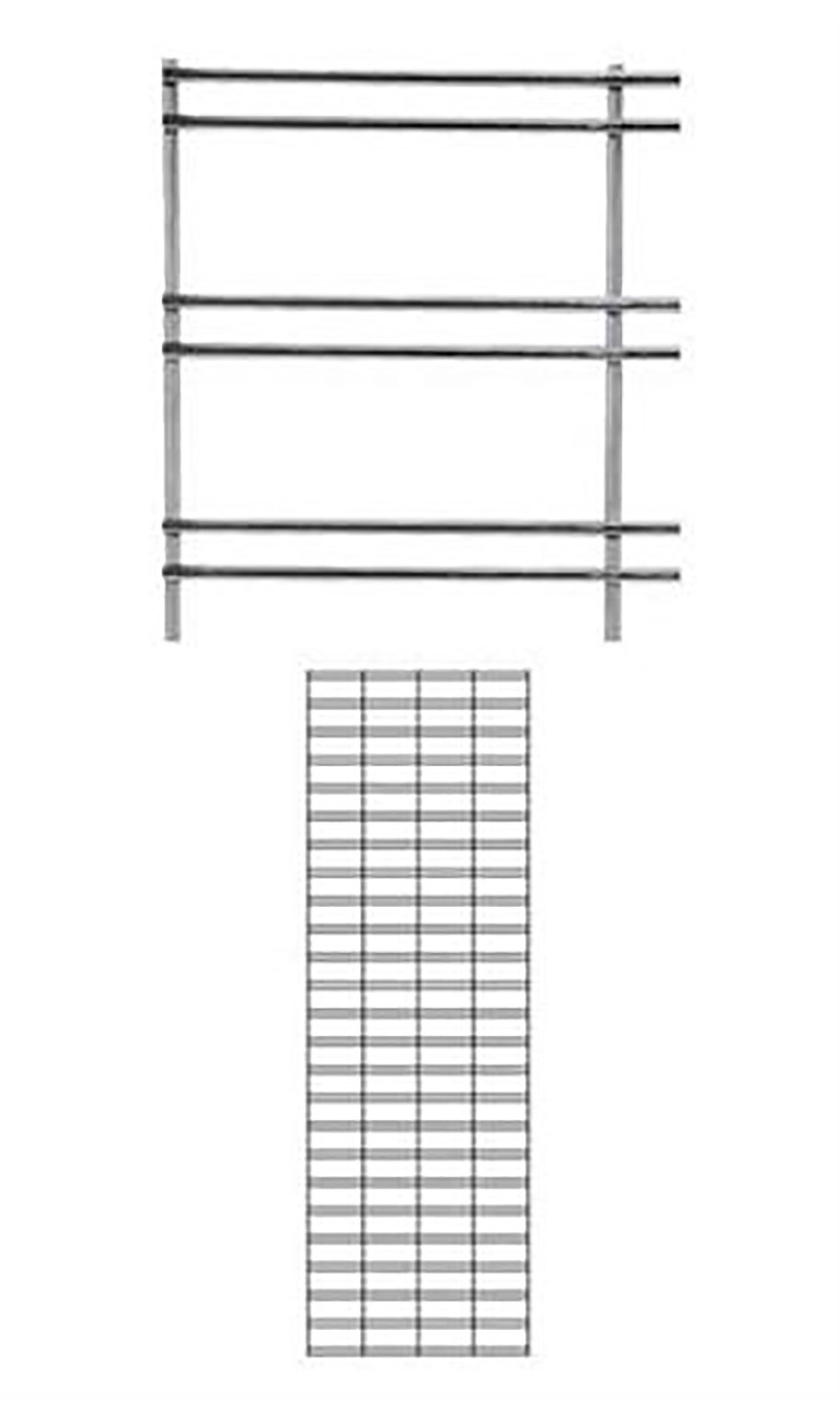 2' x 6' Chrome Wire Slat Grid Panel for Retail | Store Supply