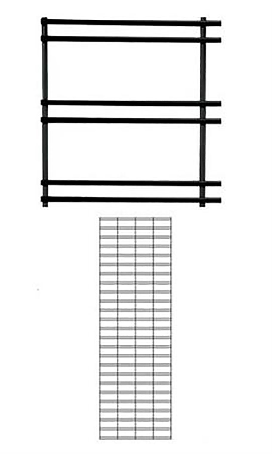 2' x 6' Black Wire Slat Grid Panel for Retail | Store Supply Warehouse