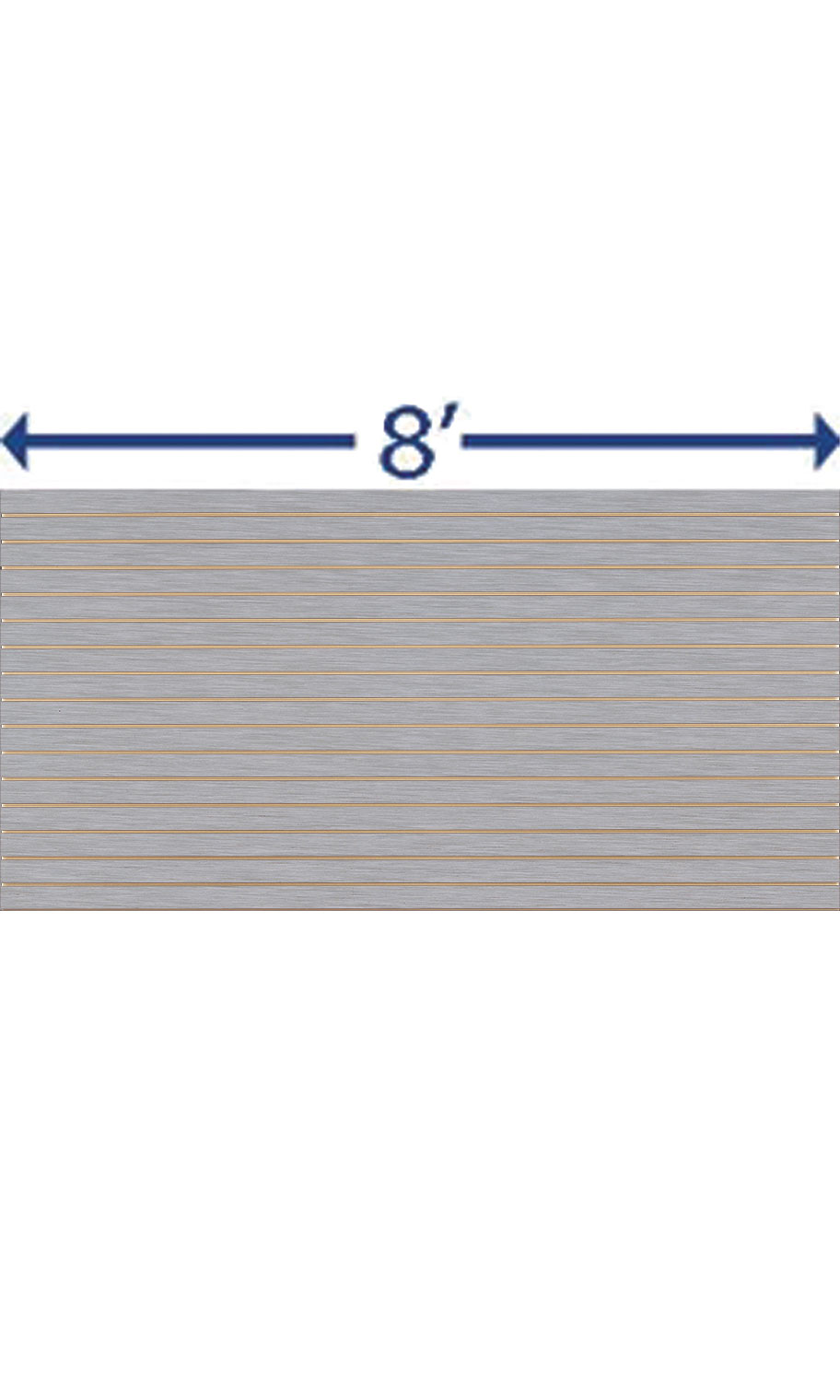 4 Foot x 8 Foot Horizontal Brushed Aluminum Slatwall Panel