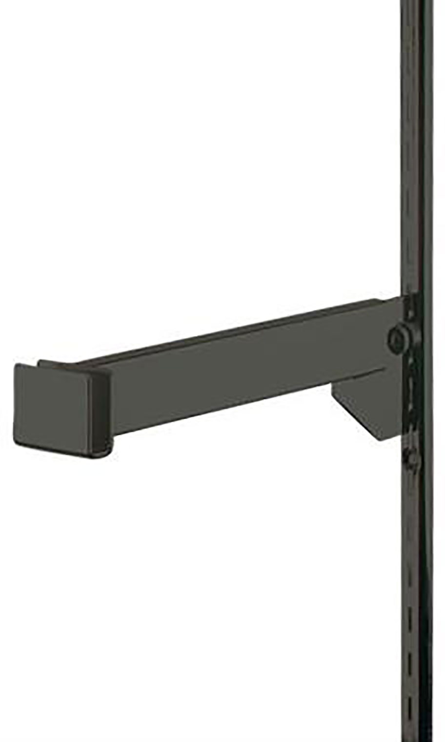 12 inch Black Dimensional Hangrail Bracket for Slotted Standard - Pack of 4