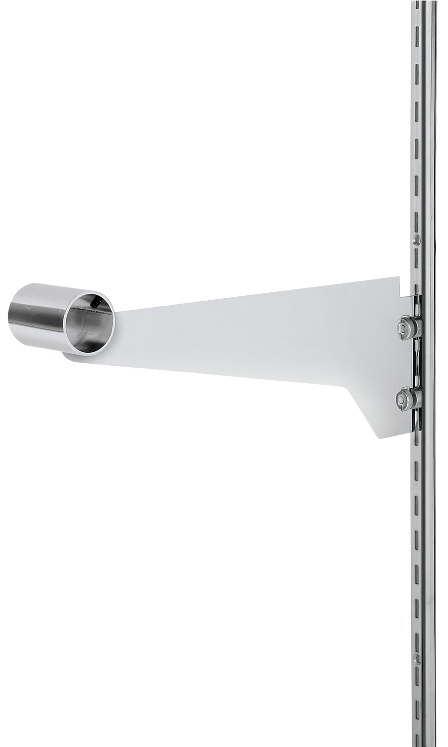 12 inch Round Chrome Hangrail Bracket for Slotted Standard - Pack of 4