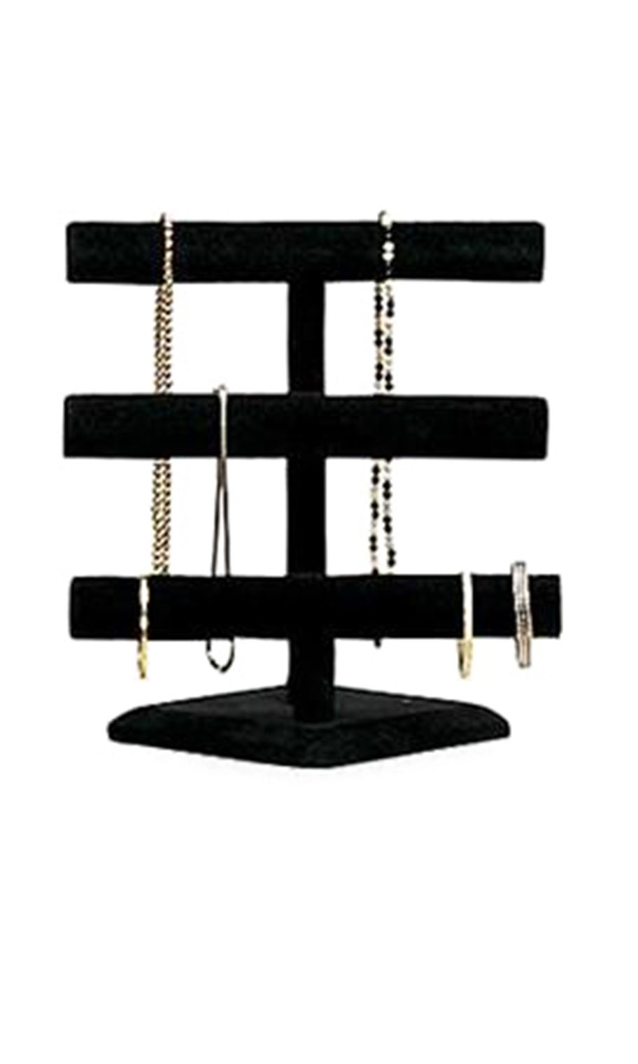 3-Tier Black Velvet Jewelry Display | Store Supply Warehouse