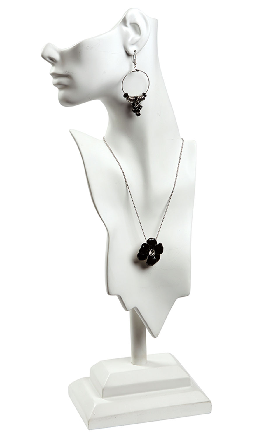 White Large Side Profile Earring/Necklace Display