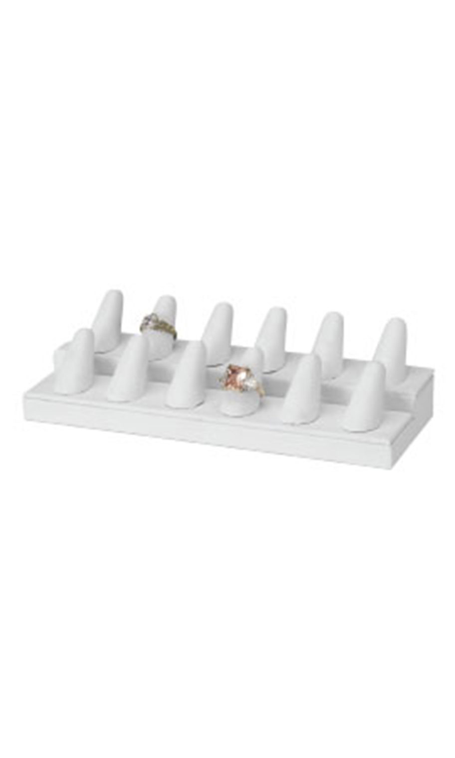 White 12-Finger Ring Display