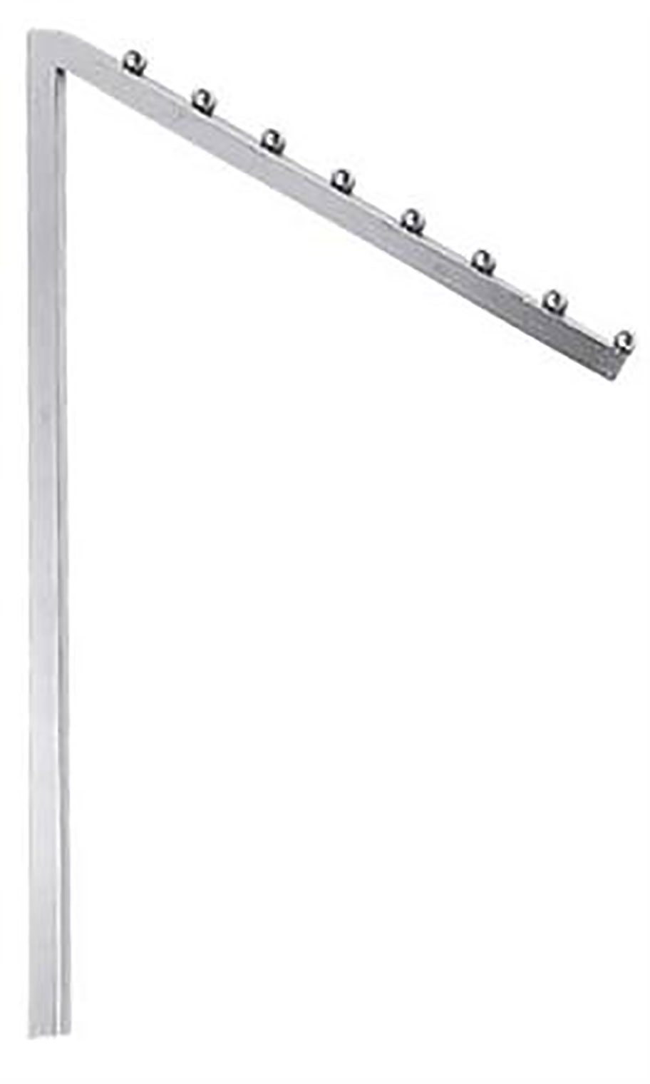 Interchangeable 8-Ball Chrome Slant Arm for Clothing Rack - Set of 2