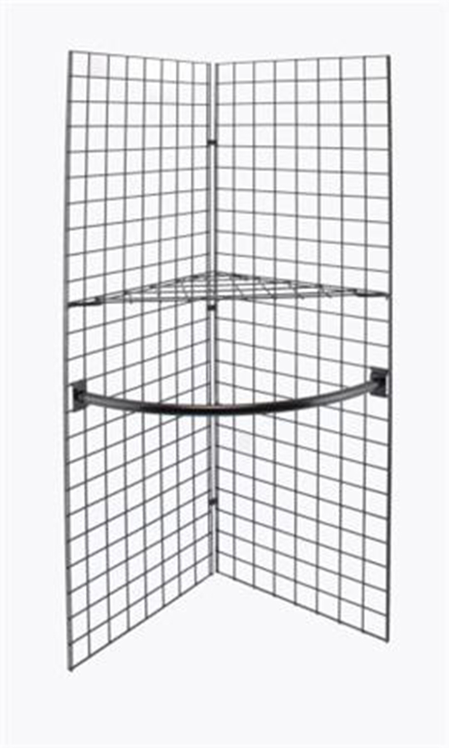 Black Wire Grid V Unit Display with Shelf & Hangrail