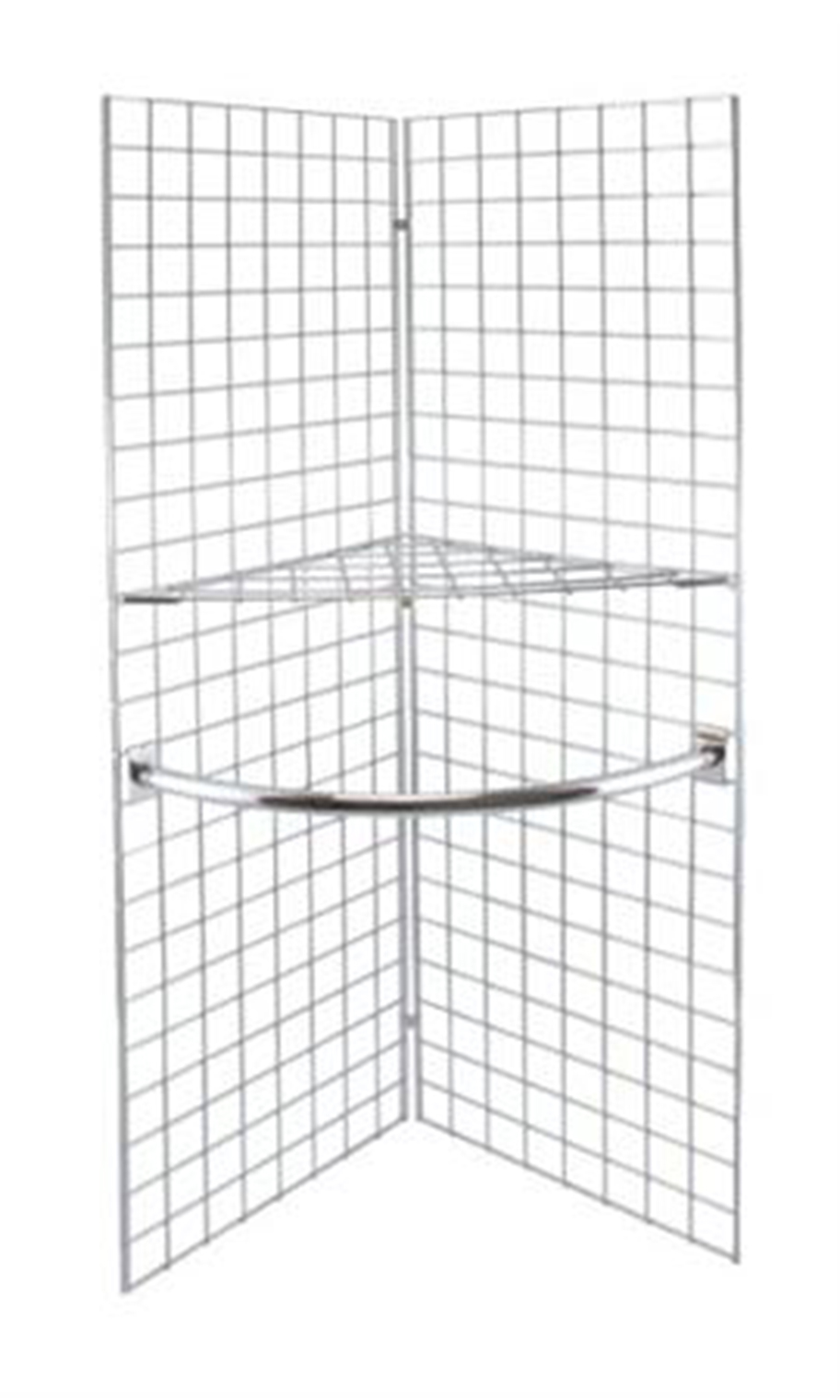Chrome Wire Grid V Unit Display with Shelf & Hangrail