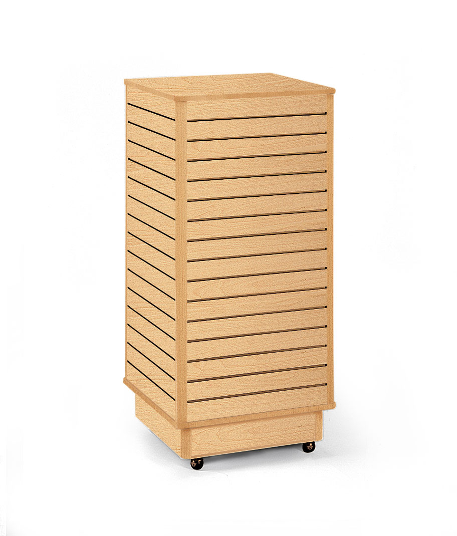 Maple Rolling Slatwall Tower