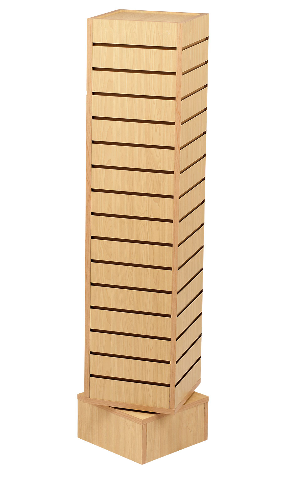 Maple Rotating Slatwall Towers with Base - Store Supply
