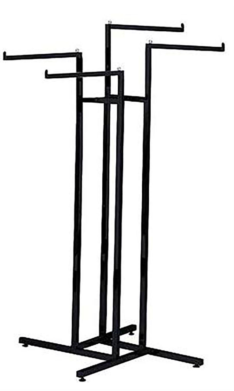 Black 4-Way Clothing Racks - Straight Arms | Store Supply Warehouse