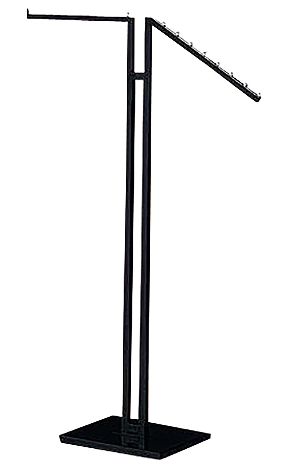 Black 2-Way Clothing Racks - Straight & Slant Arms | Store Supply