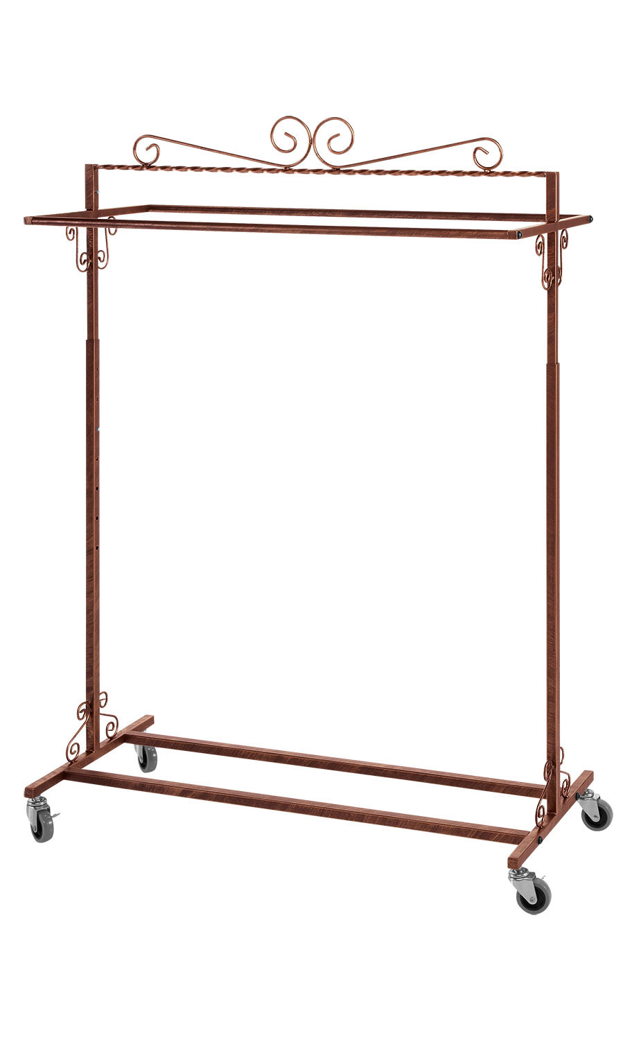 Boutique Cobblestone Double-Rail Rolling Clothing Rack