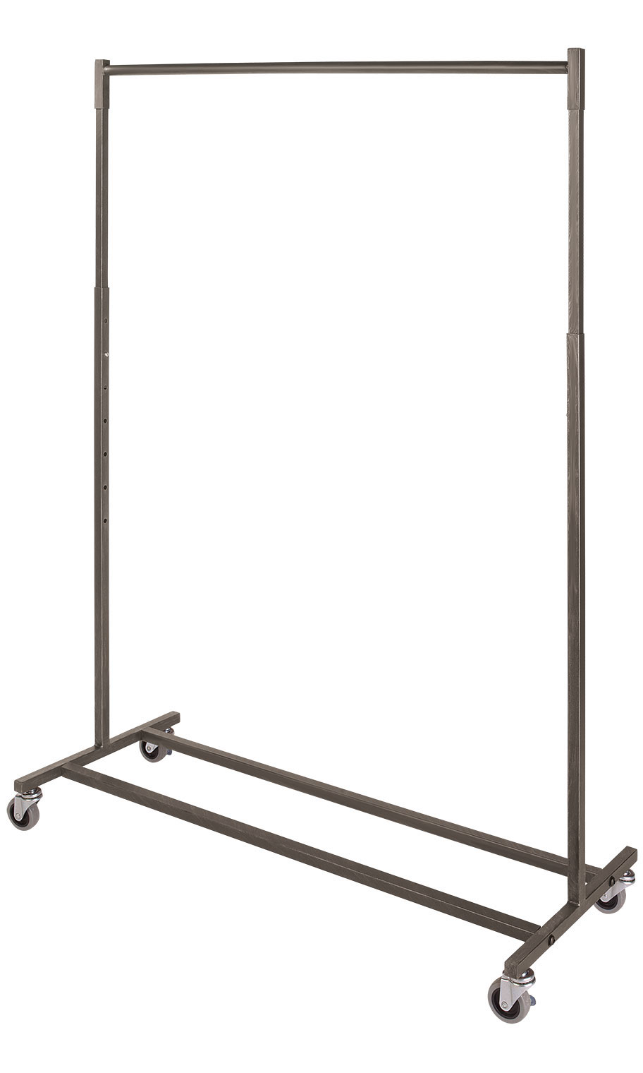 Boutique Raw Steel Single-Rail Rolling Rack