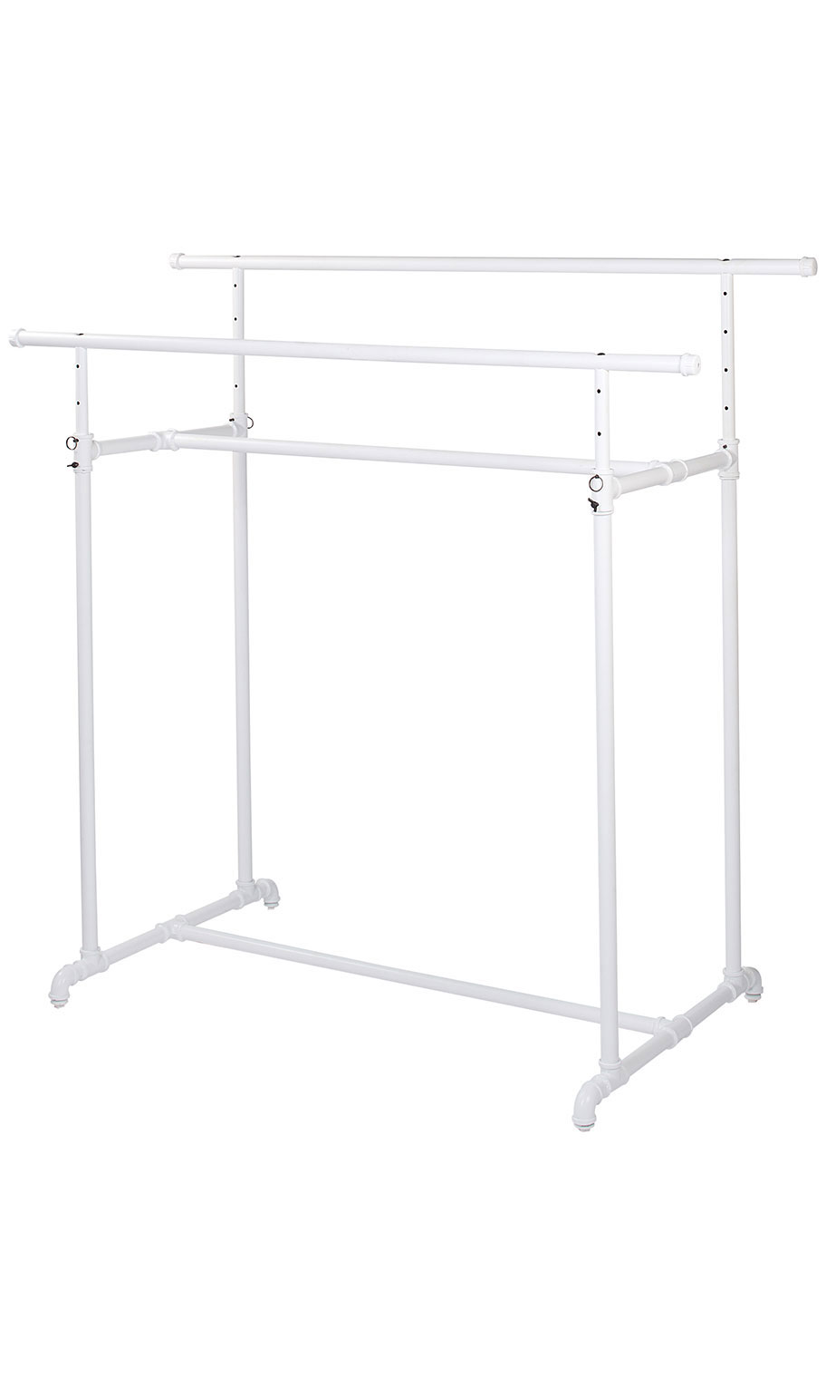 Boutique White Pipe Double Rail H-Rack