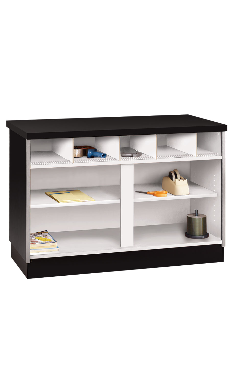 Black 4 ft Service Counter Metal Framed - Store Supply