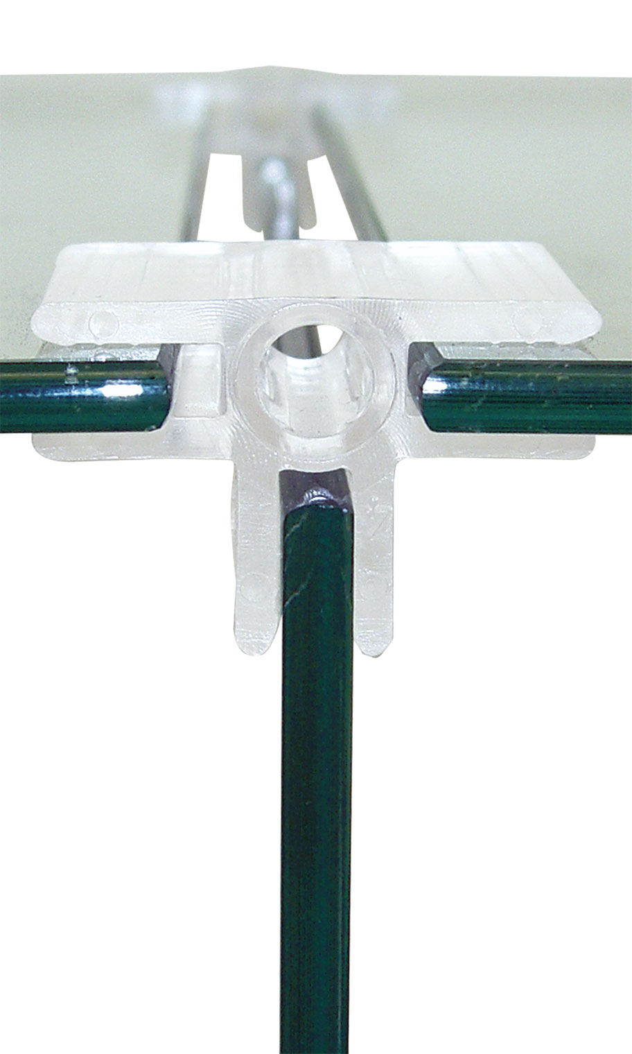 3-Way Clear Lexan Cube Clip for 3/16" Tempered Glass Panels