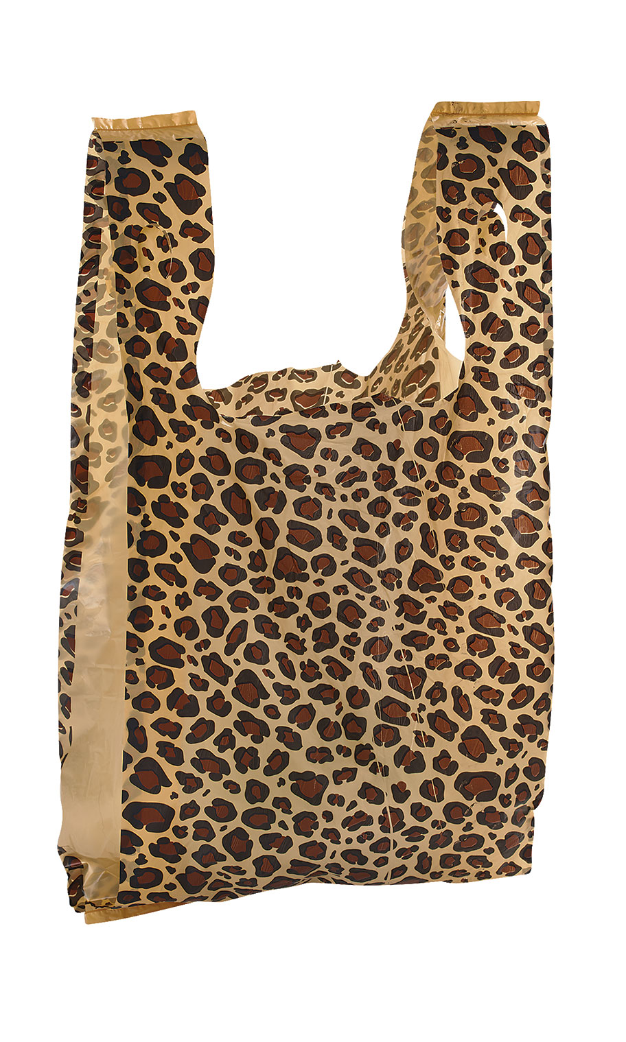 Leopard Print Plastic T-Shirt Shopping Bags - Medium