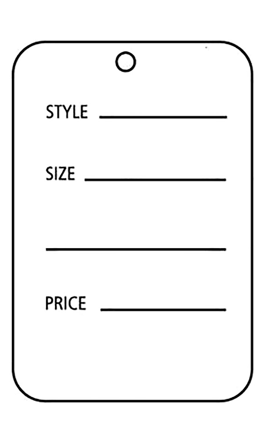 Large Unstrung White Non-Perforated Tags - Store Supply